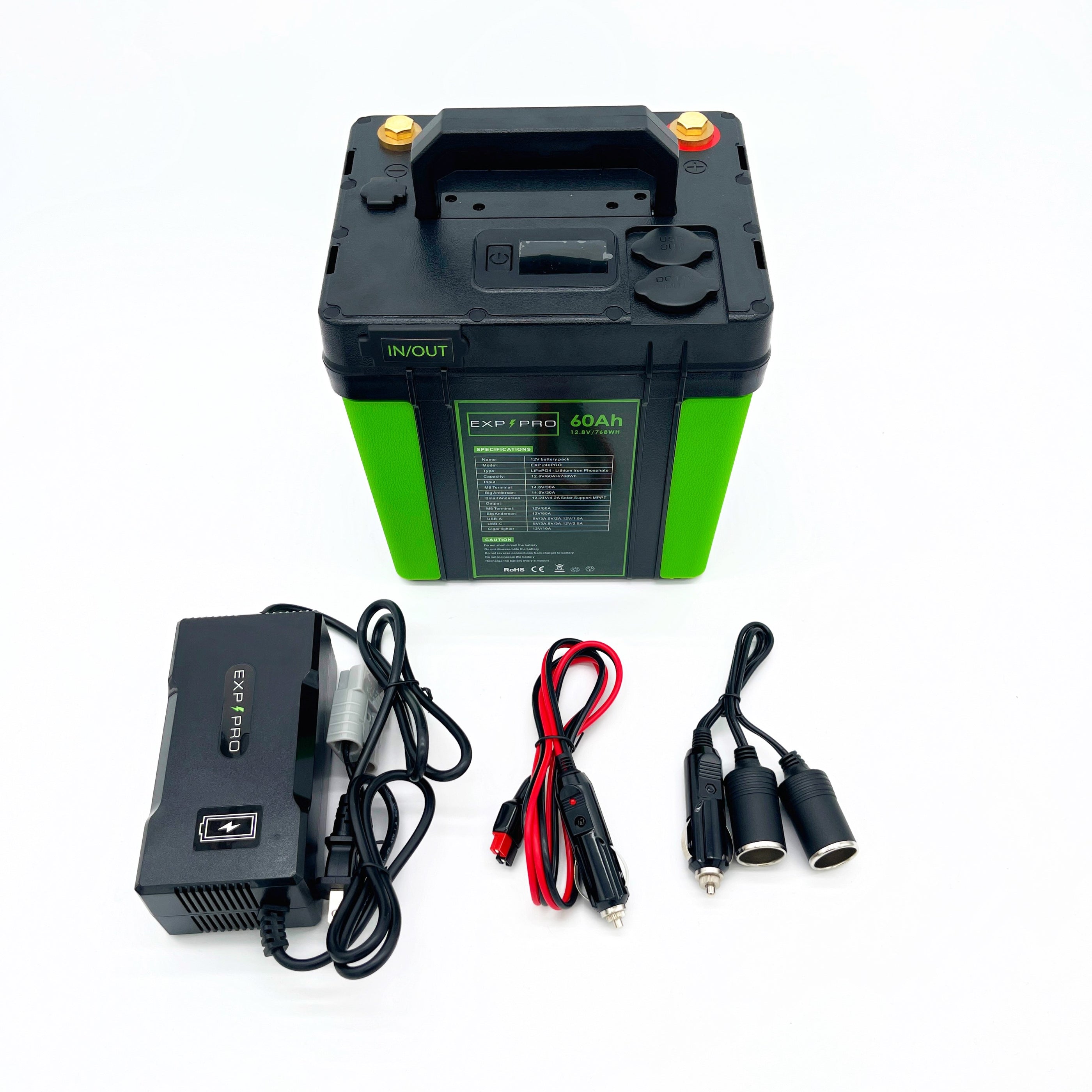 EXP240PRO CPAP Battery with DC Cord | Portable, Solar Rechargeable LiF ...