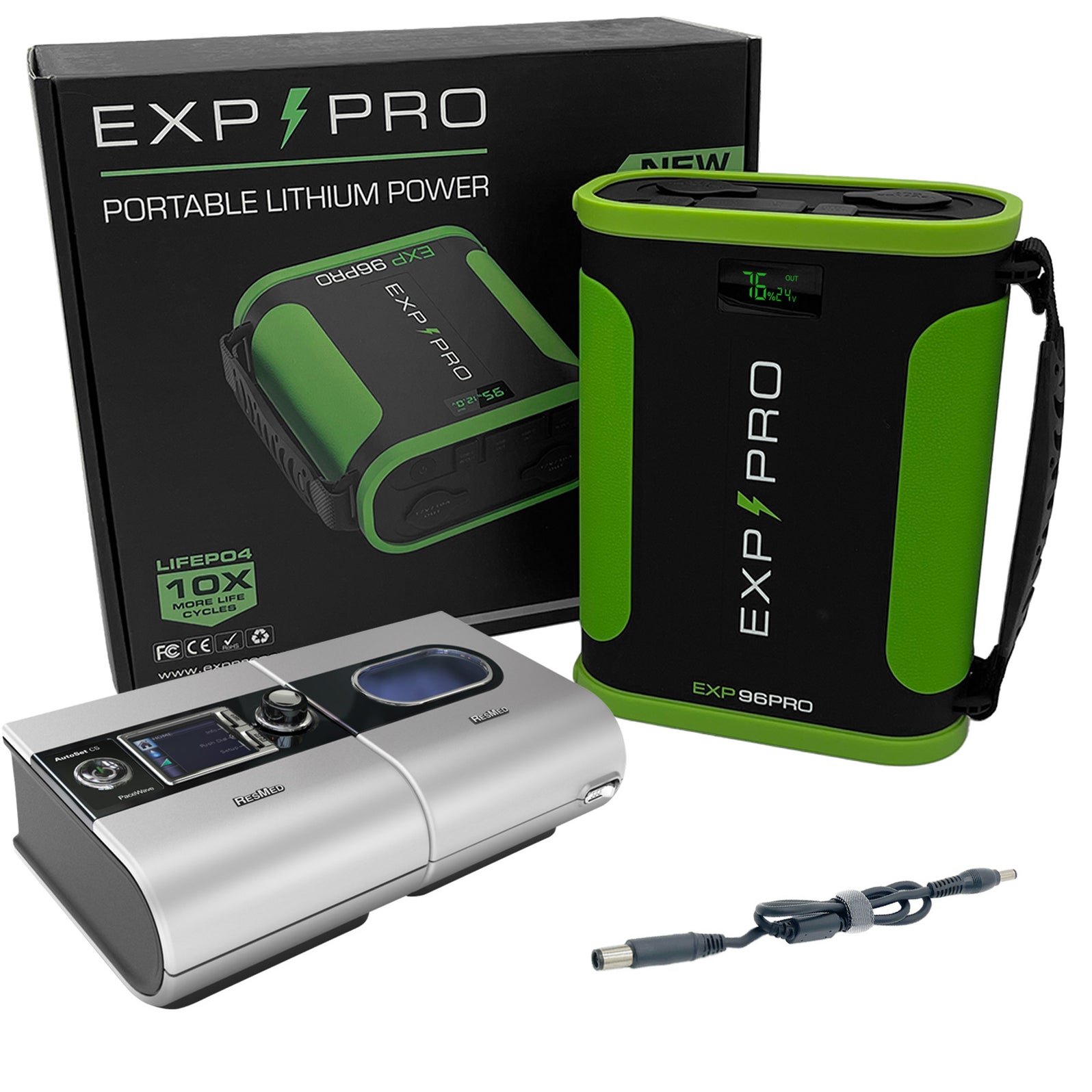 EXP96PRO APEX Battery (CPAP DC Cord Included) — EXP PRO